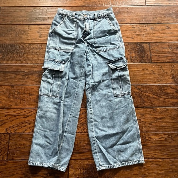 Uniqlo | Pants | Womens Uniqlo Light Blue Cargo Pants Small | Poshmark